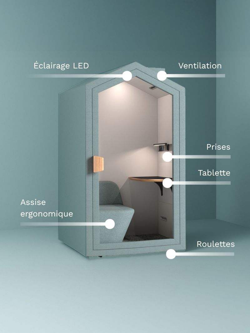 Cabine Acoustique Individuelle Premium | QuietPod SERENITY – AUM WORLD®